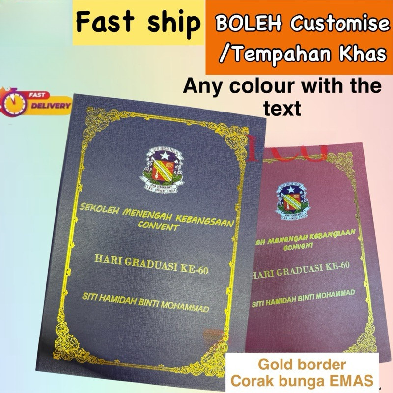 FAST SHIP [ 10pcs 50PCS ] UV Print A4 Certificate Holder Hard Cover ...