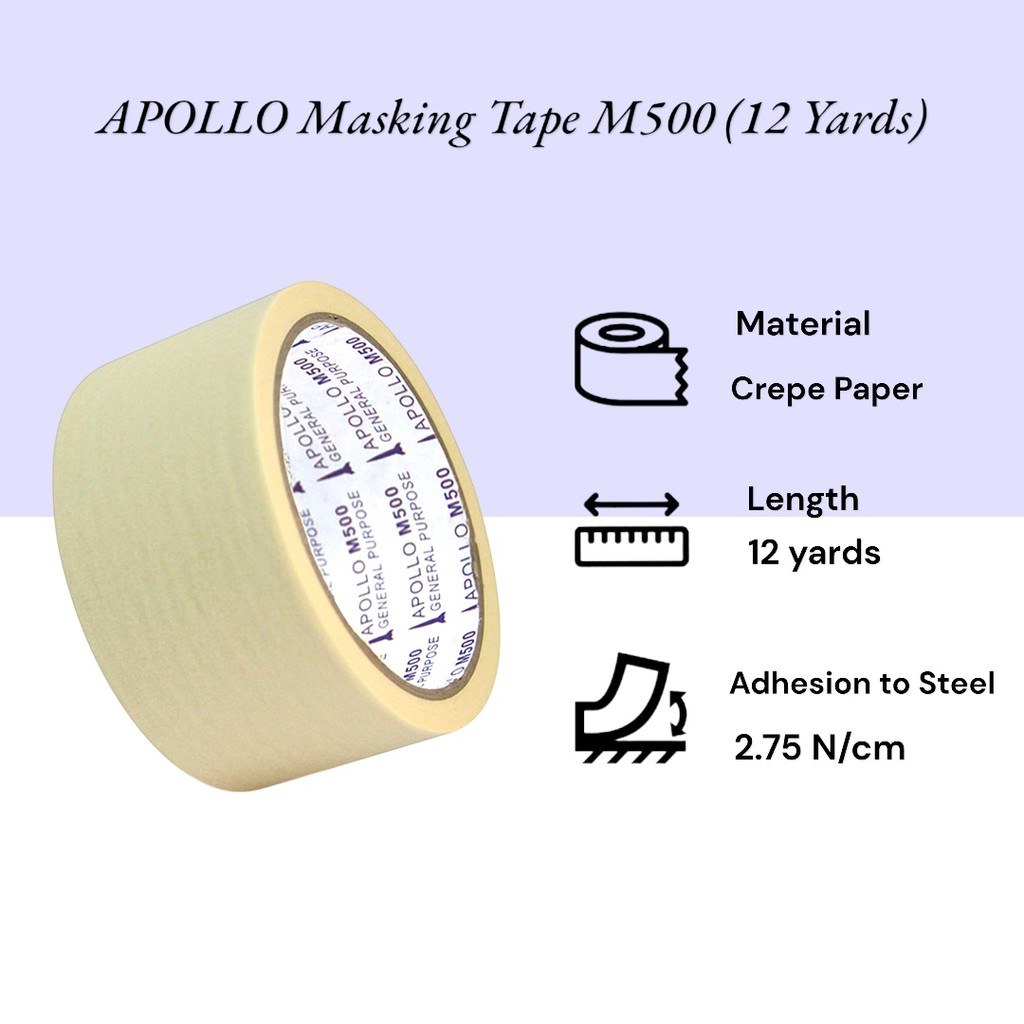 APOLLO M500 Masking Tape (12 yards) | Shopee Malaysia