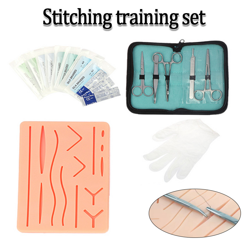 Silicone Suture Training Set with Wound Suture Pad Medical Students ...