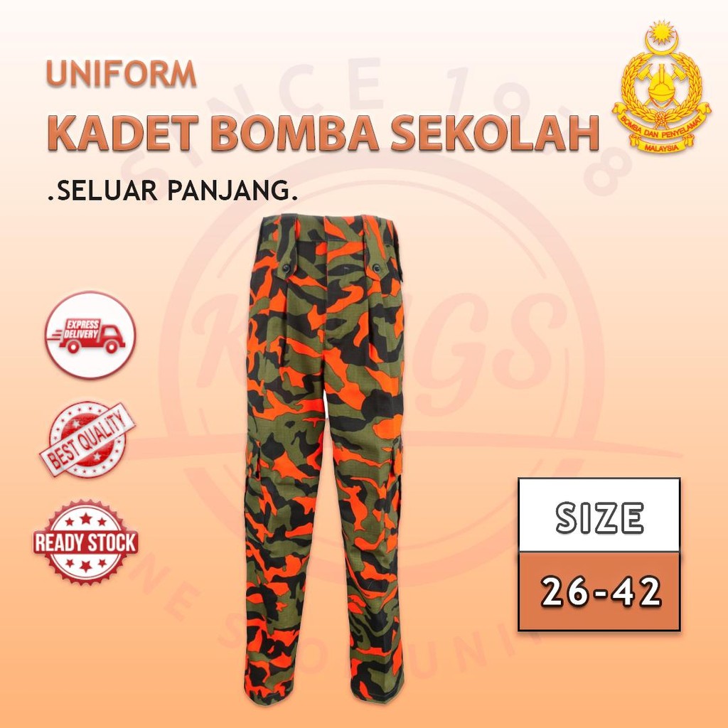 Seluar Kadet Bomba Celoreng Seluar Panjang Kain Tebal Size 26 - 42 ...