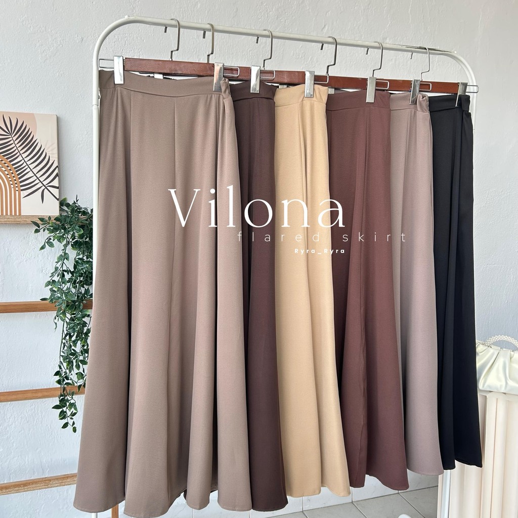 VILONA SKIRT PANJANG ( BAHAN - POLYESTER FLOWY ) | Shopee Malaysia