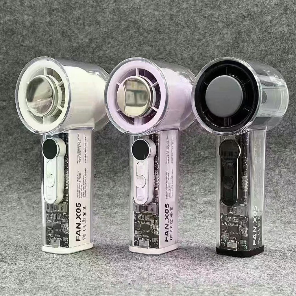 New X05 Transparent Mecha High-Speed Fan USB Violent Turbo Fan Handheld ...