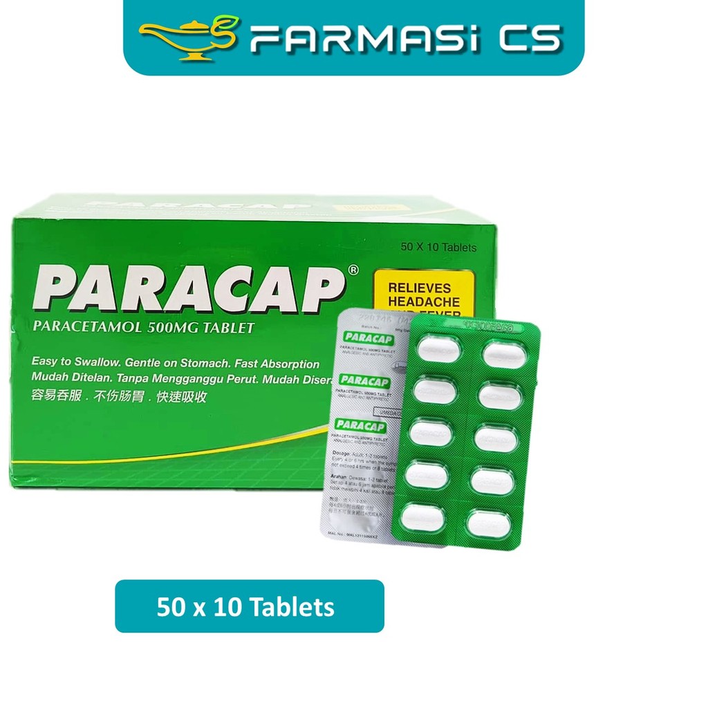 Paracap Paracetamol 500mg 50 x 10 Tablets EXP: 02/2028 [ Farmasi CS ...