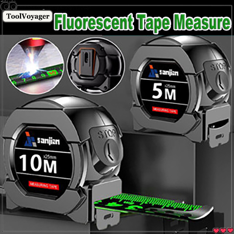 5/10M Self Locking Fluorescent Steel Tape High-precision Wear-resistant ...