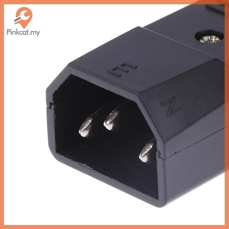Pinkcat 16A 250V Black IEC Straight Cable Plug Connector C13 C14 Female ...