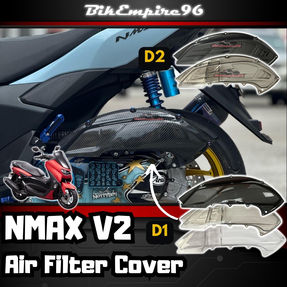 NMAX 155 V2 Air Filter Cover Carbon Design Water Transfer For YAMAHA ...