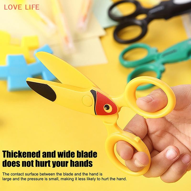 LOVELIFE Cartoons Mini Scissors Plastic Kindergarten Manual Safety Kids ...