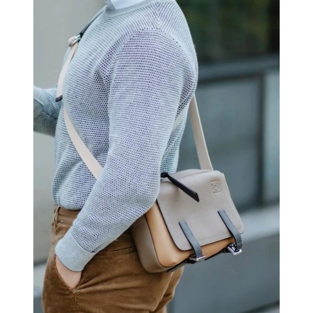Loe * Loe * Loe Military Grain Leather Flap XS Men's Messenger Bag ...