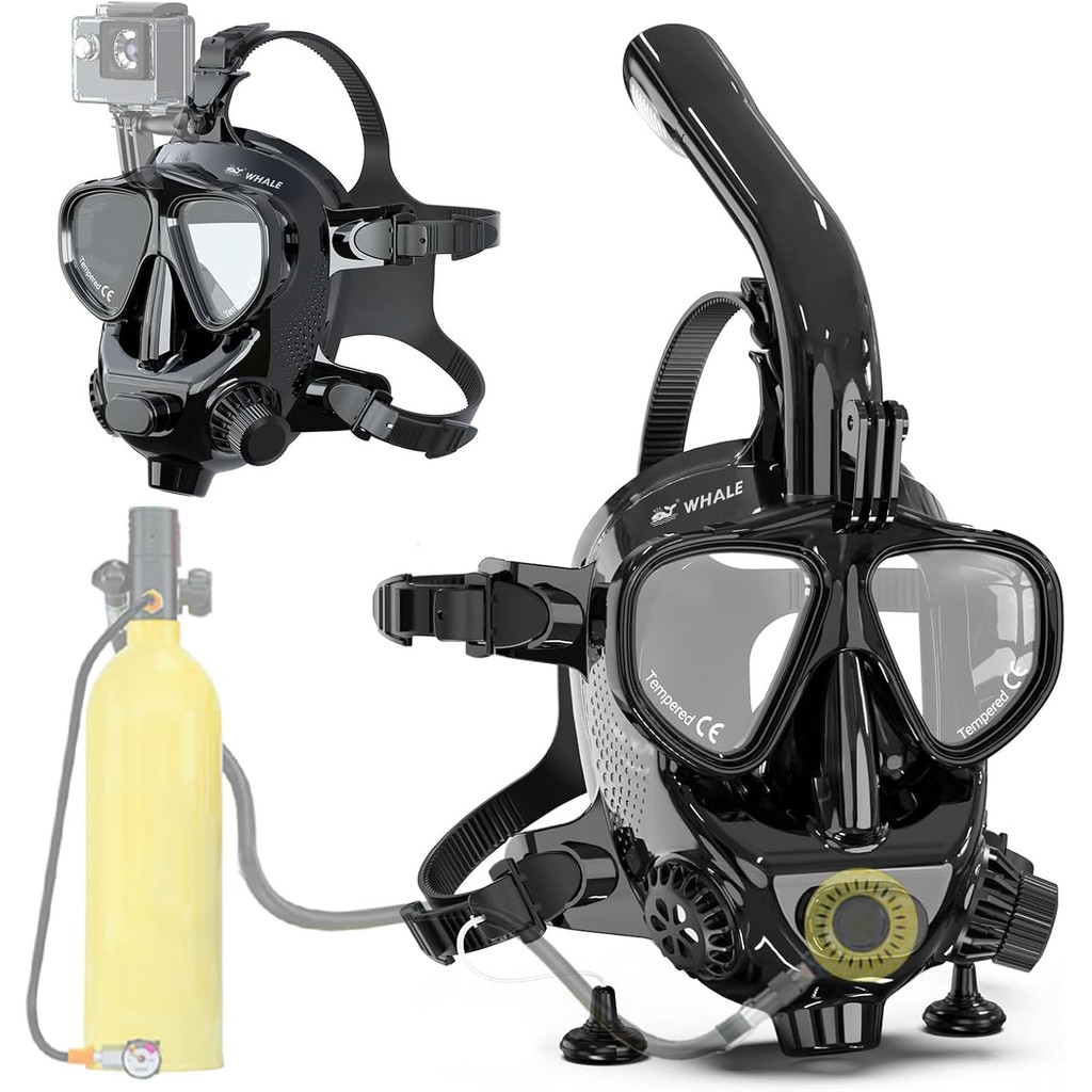 Adult Diving Mask Full Face Snorkelling Mask with Camera Mount Matching ...