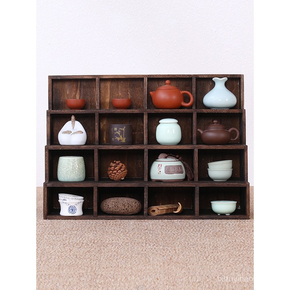 Desktop Solid Wood Storage Box Shelf Bogu Shelf Tea Ceremony Zero ...