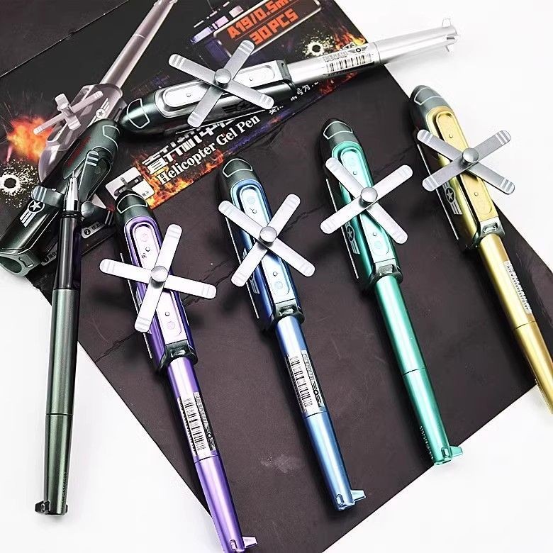 Air Plane Pen Gel Pen Combat Helicopter Shape Black Fountain Pen ...