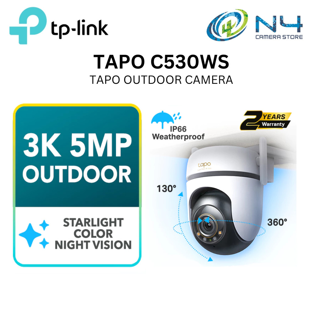 TP-Link Tapo C530WS | 3K 5MP QHD WiFi CCTV | AI Motion Alert | Color ...
