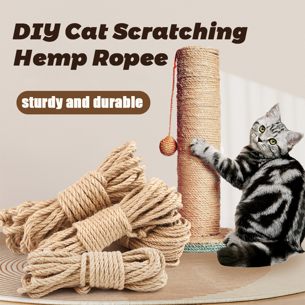 DIY Sisal Hemp Rope Cat Tree Scratching Post Hemp Rope Decoration Cat ...