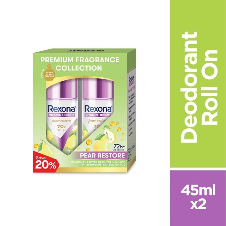 REXONA Vitamin Bright Pear Restore Roll On Deo 2x45ml | Shopee Malaysia