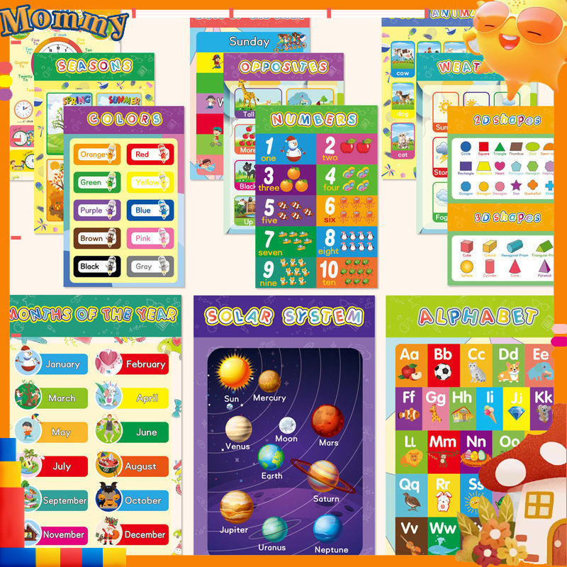 【🇲🇾 Ready Stock】12Pcs A3 abc poster Learning Poster For Kid Preschool ...