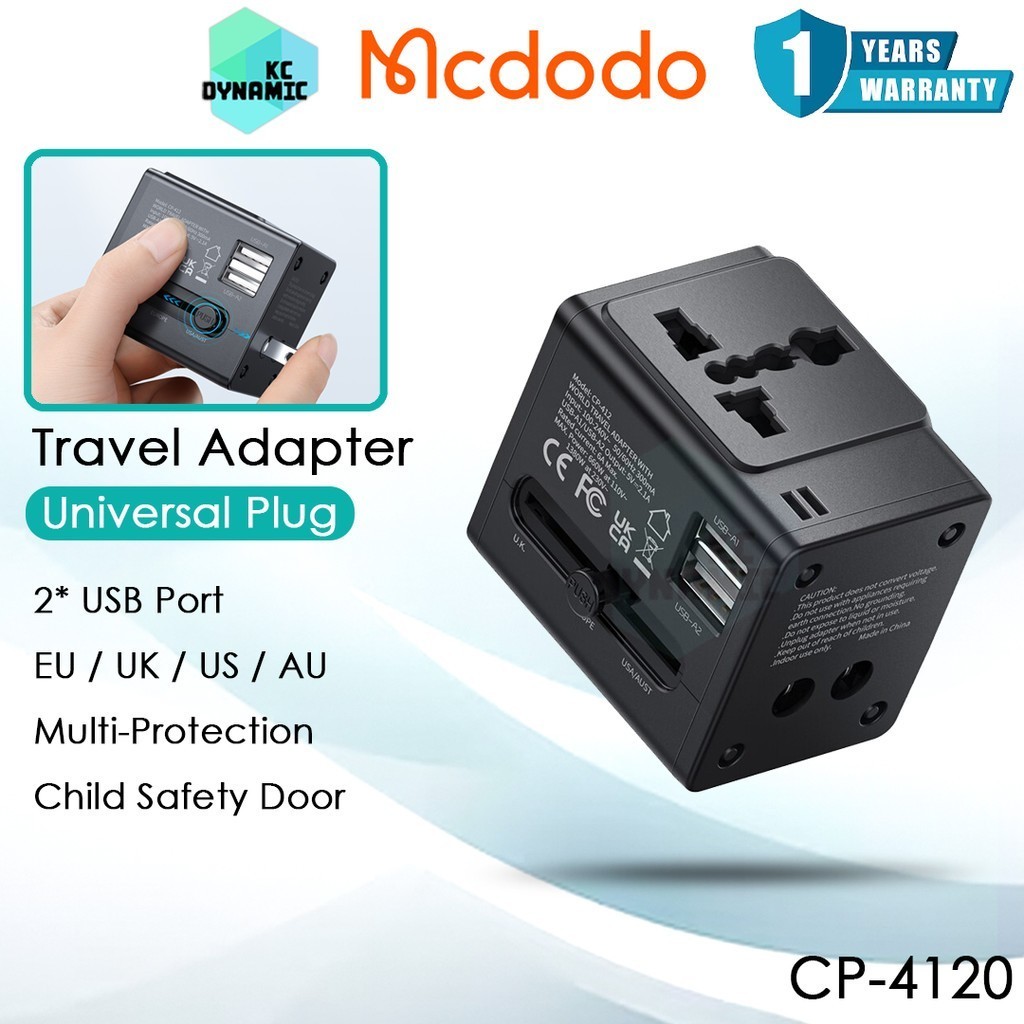 Mcdodo CP-412 Universal Travel Adapter Universal Plug Socket Wall Charger Adaptor CP-4120 Mcdodo ...