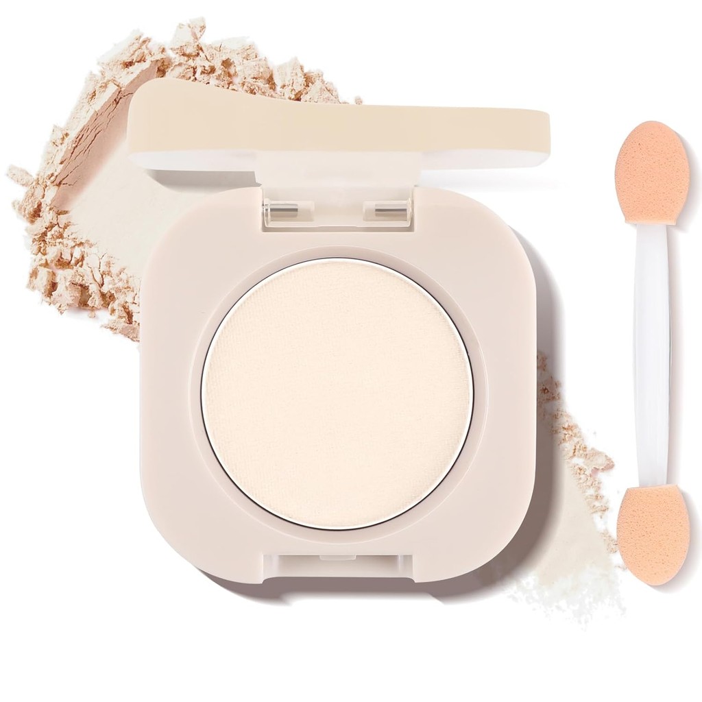 Single Matte Eyeshadow with Brush, Moonlight White Eye-Shadow Palette ...