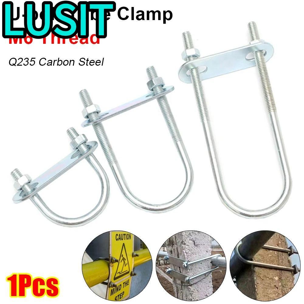 LUSIT 1Pcs M8 Round Tube Clamp, Screws With Baffle Pipe U-clamp ...