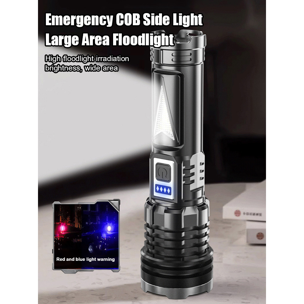 Retractable Zoom Retractable Flashlight Rechargeable White Laser ...
