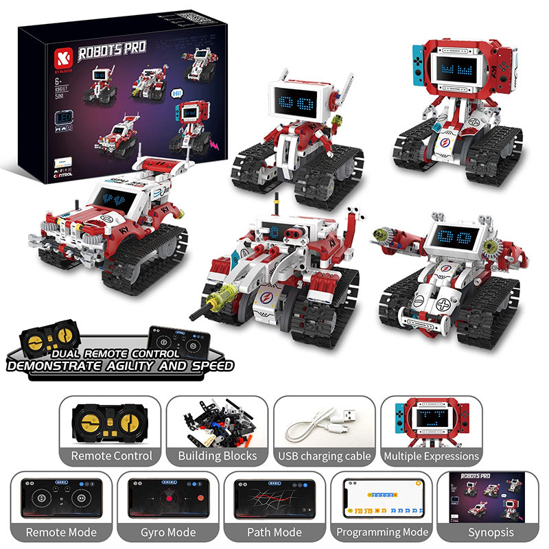 STEAM Remote Control Programmable Robot Kit LED Screen Expression ...