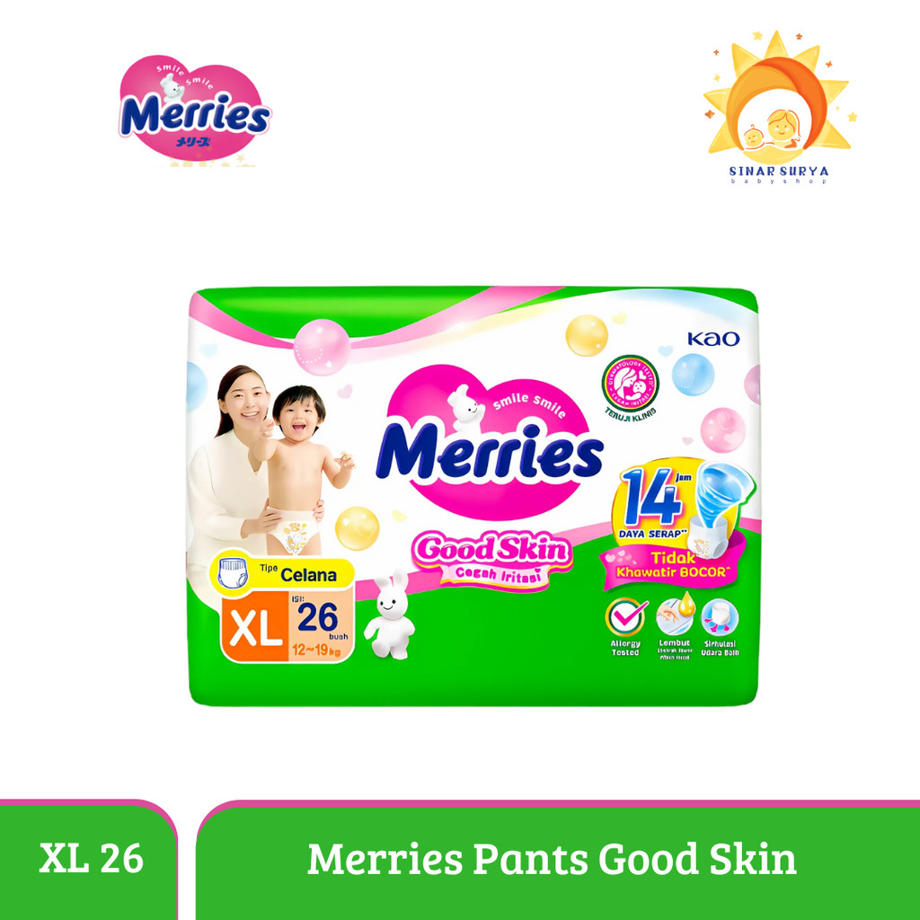 Merries Pants Good Skin XL 26: Comfortable and Soft Diapers for ...