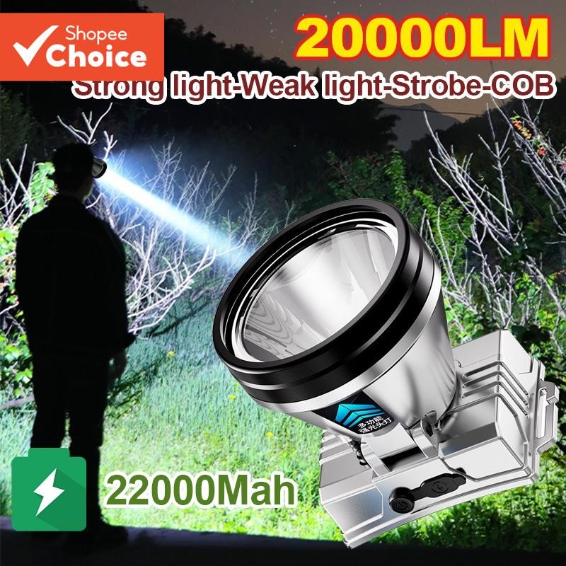 White FlashLight Yellow Headlamp Super Bright Rechargeable High Power ...