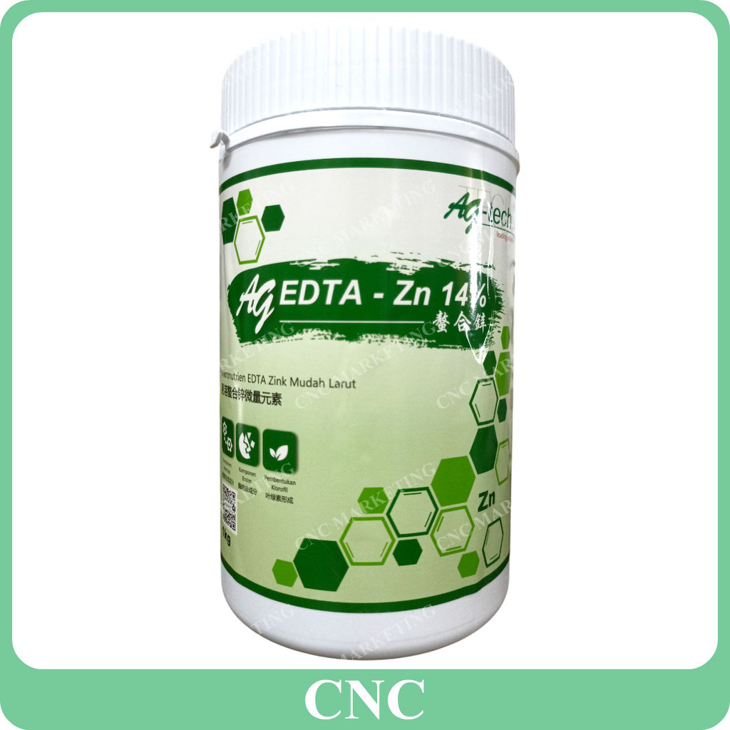 1KG AG EDTA Zn 14% Zinc Zink Chelate Fertigasi Hidroponik Foliar Baja ...