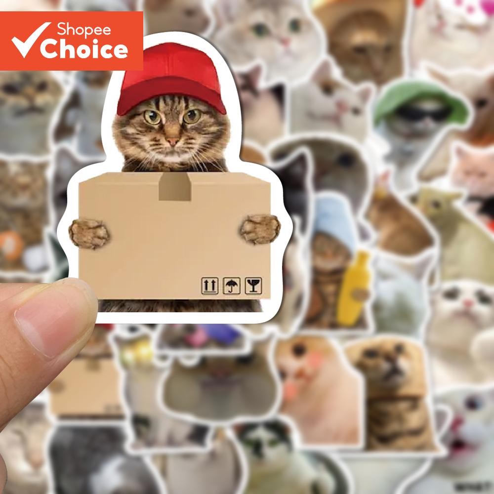 in stock 】 50 funny cat stickers exquisite and creative cat ledger ...