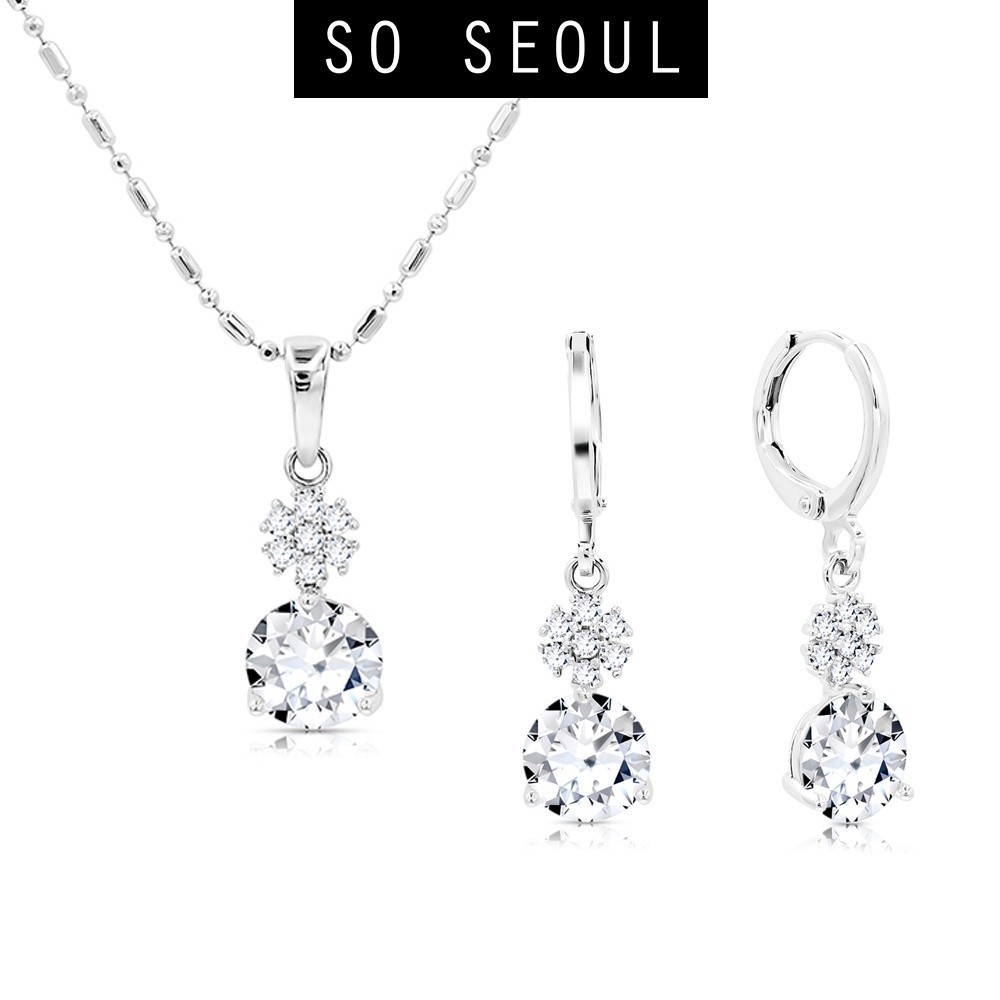 SO SEOUL Calista Sun Burst Diamond Simulant Cubic Hoop Earrings with ...