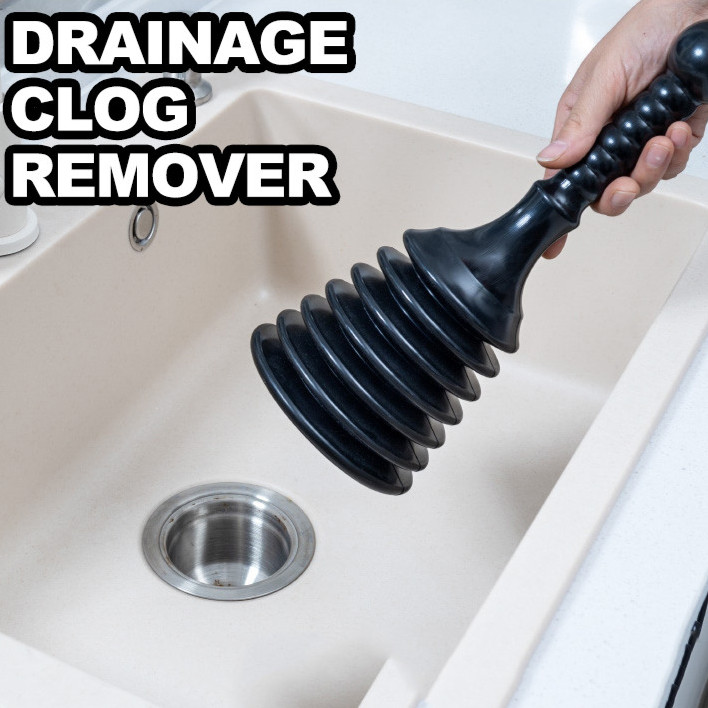 Clog Remover Rubber Black Unclogger Tool Hand Drain Plunger, Small ...