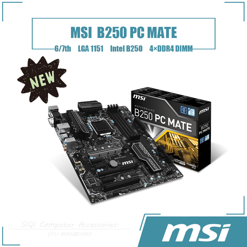 [NEW] MSI B250 PC MATE Motherboard 4×DDR4 DIMM Intel B250 LGA1151 ...