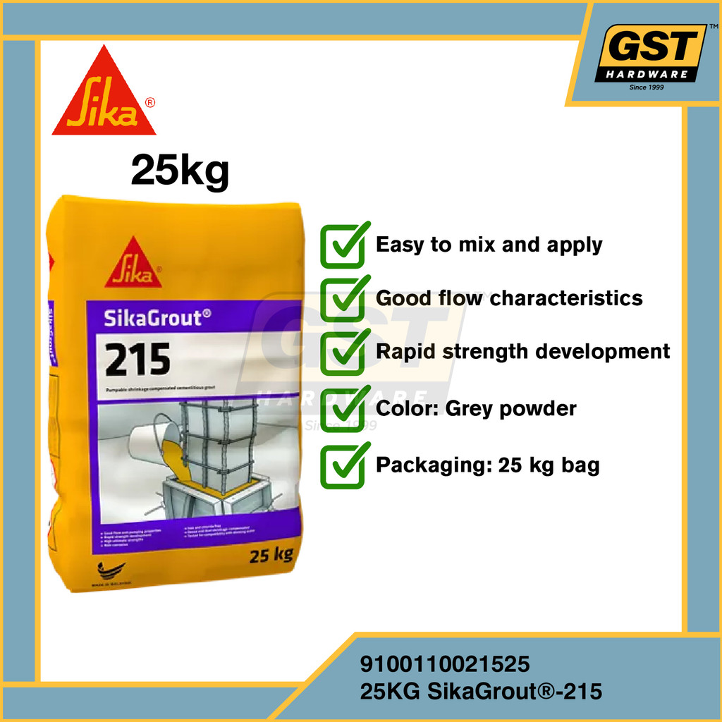 25kg Sika Grout Cement 215 硬灰 Pumpable Shrinkage Compensated ...