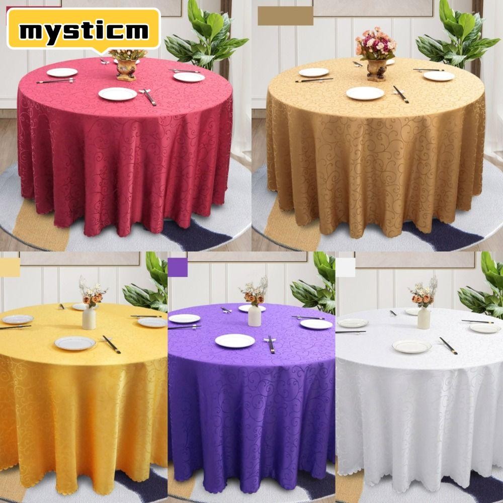 MYSTICM Table Cloth Cover, Round Press Edge Decorate Table Cover ...