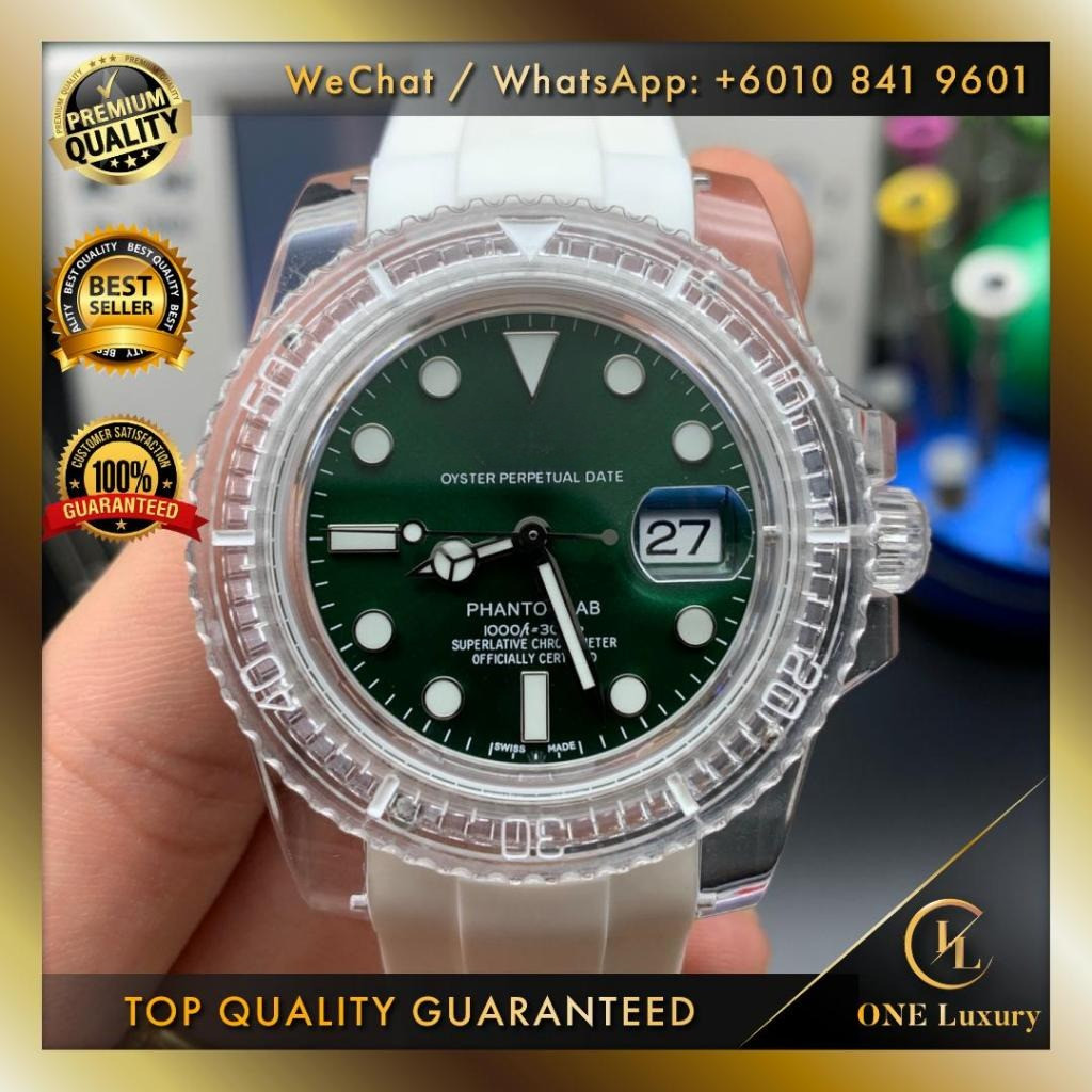 🔥SWISS TOP QUALITY🔥 SUBMARINER GREEN DIAL TRANSPARENT SAPPHIRE CASE BY PHANTOMLAB | Shopee Malaysia