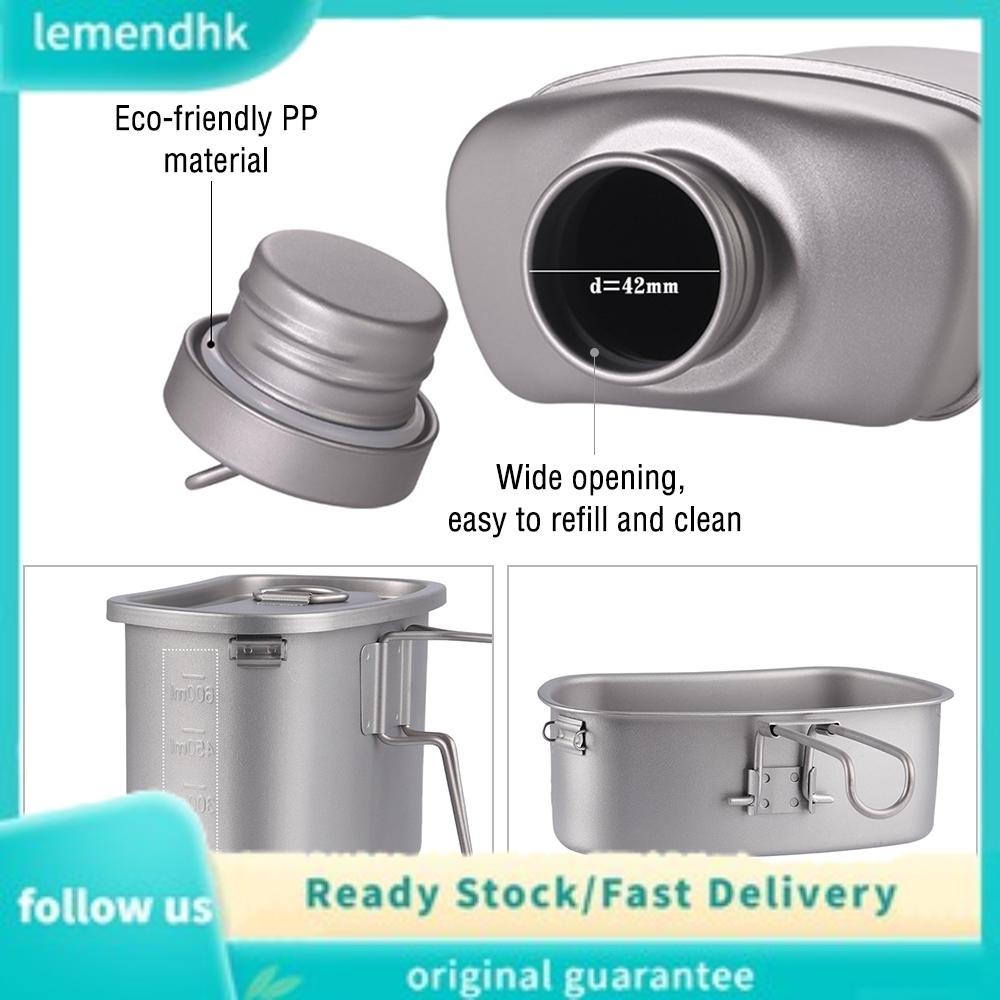 Lemendhk TOMSHOO Titanium Water Bottle Outdoor Canteen Cups Set ...