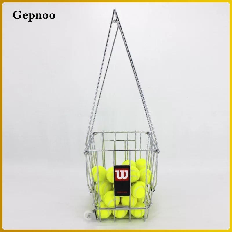 Gepnoo Tennis Ball Bin Storage Basket Picker Container Portable Tennis ...