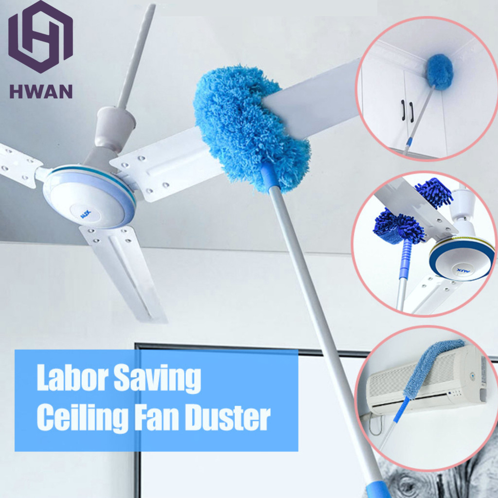 Ceiling Fan Duster Dust Cleaning Tool Adjustable Microfiber Brush ...