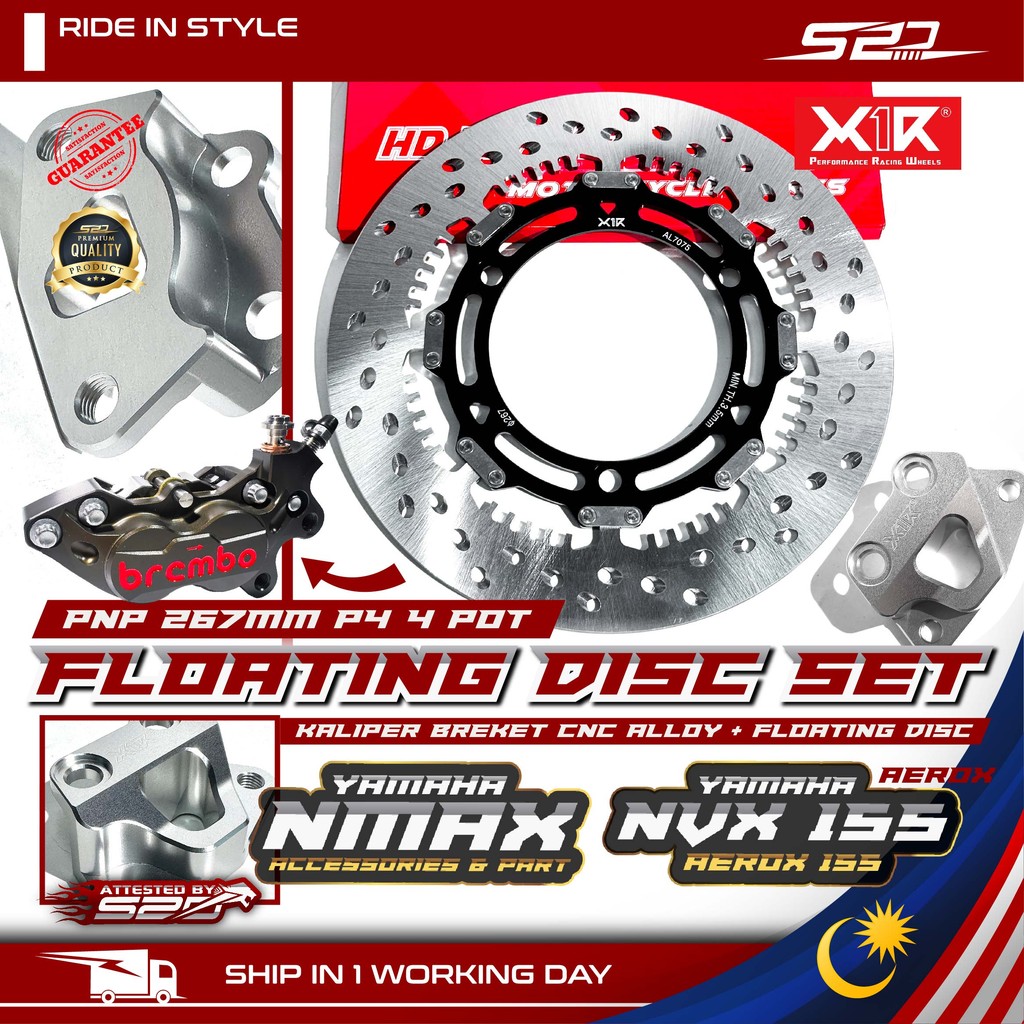 Flaoting Disc Set X1R NVX NMAX V1 V2 AEROX 155 PNP CNC Alloy P4 4 POT ...