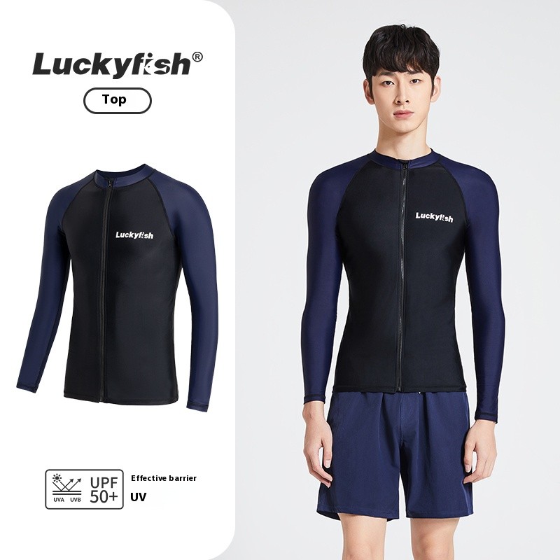 Luckyfish Diving Suit Men Freediving Swimsuit Long-Sleeved Sunscreen ...