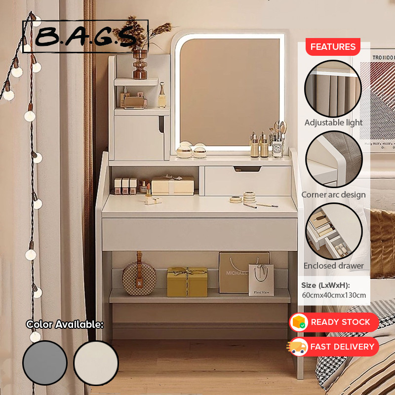 TheBags Dressing Table With Mirror Lighting Desk Cosmetic Tables Makeup ...