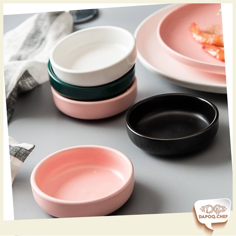 [DC] Round Mini Ceramic Dish Plate Korean Style 100ml Saucer Small Bowl ...