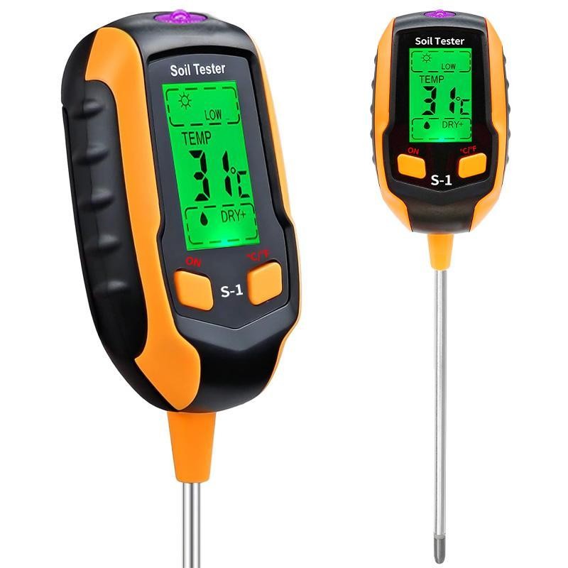 4 In 1 Soil Tester, Soil Moisture & Temperature & pH Value & Light Text ...