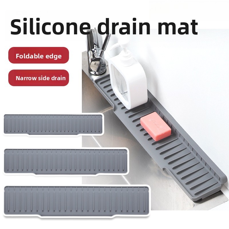 Silicone Faucet Splash Pad,Foldable Sink Drain Pad,Wash Basin Sink ...