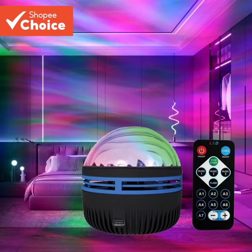 Led Star Projector Ocean Wave and Nebula Night Light Room Rotating Star ...