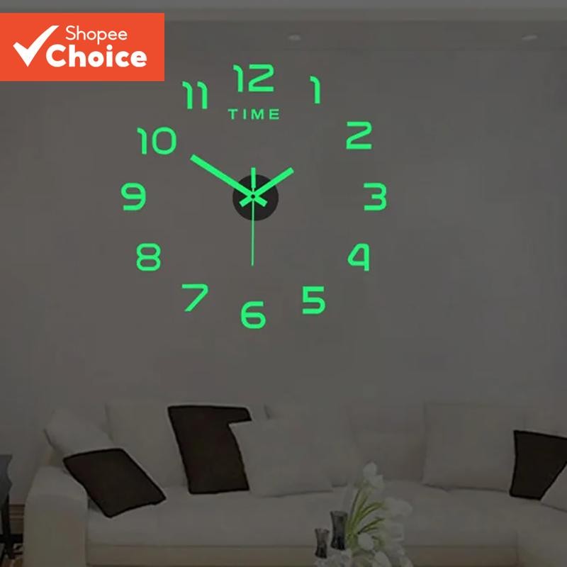3D Luminous Wall Clock Sticker | DIY Stereo Digital Clock For Stylish ...