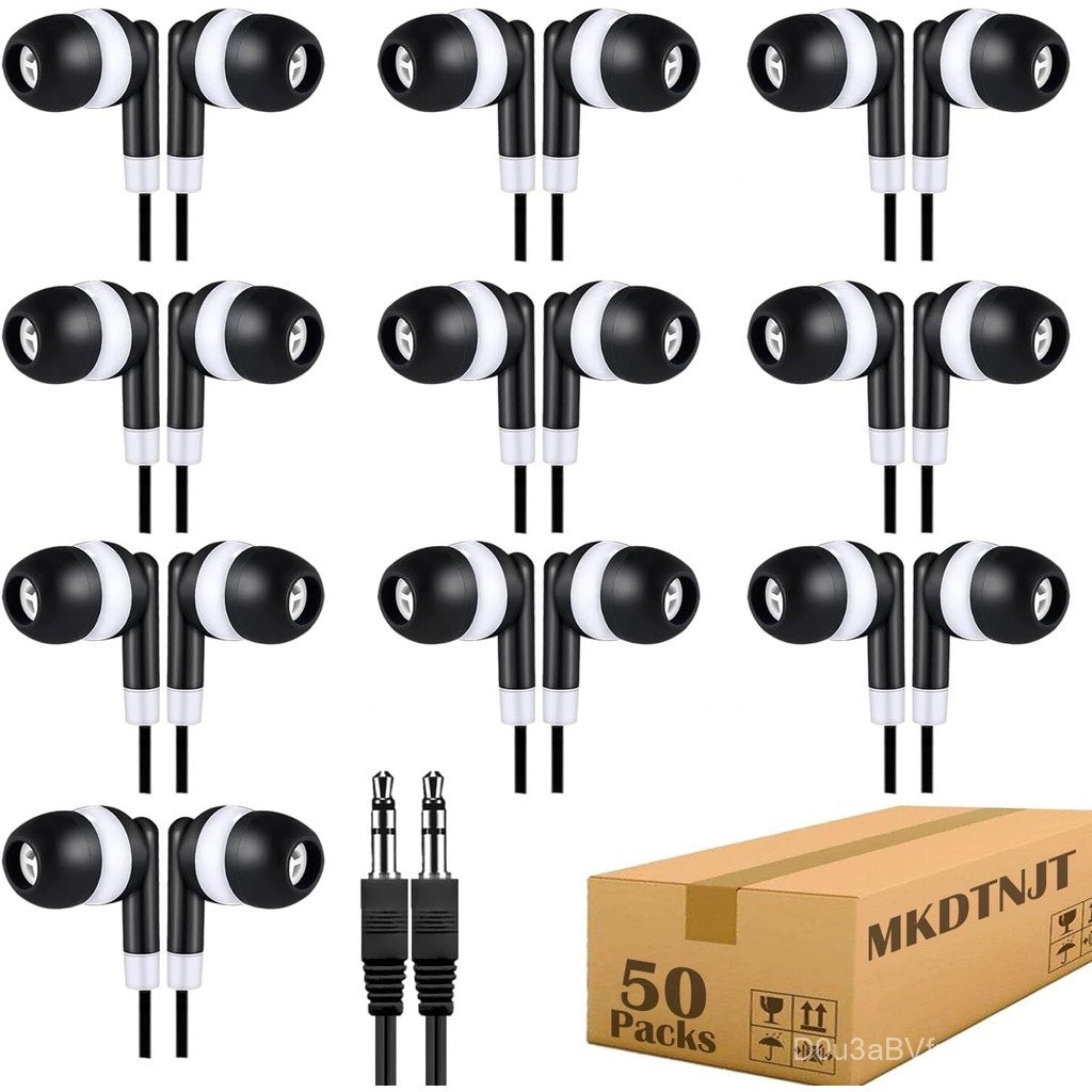 Kids Earbuds for School Classroom 50 Pack,Wholesale Wired Bulk ...