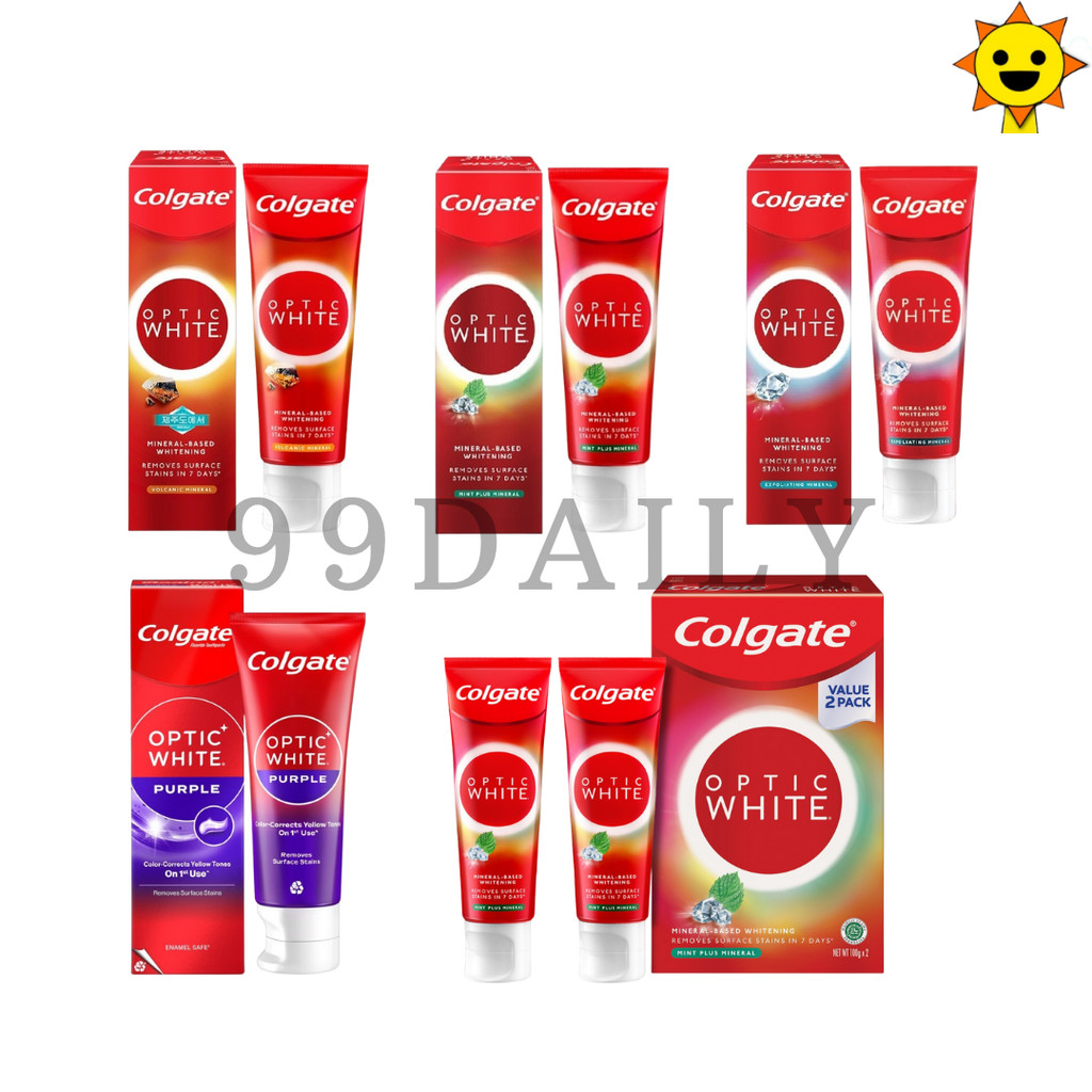 Colgate Toothpaste Optic White Ubat Gigi Purple Exfoliating Mineral ...
