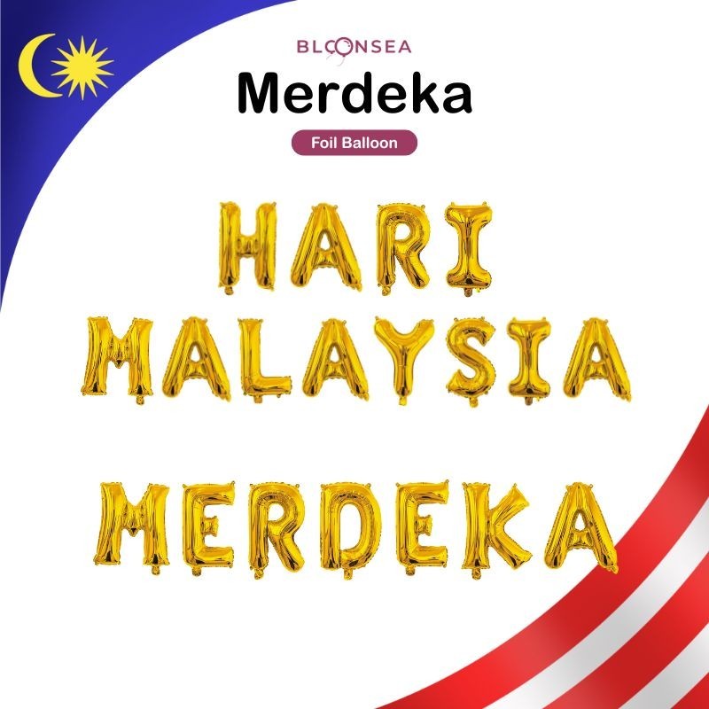 Merdeka Foil Banner 16" Balloon Jalur Gemilang Belon Kebangsaan Saya ...