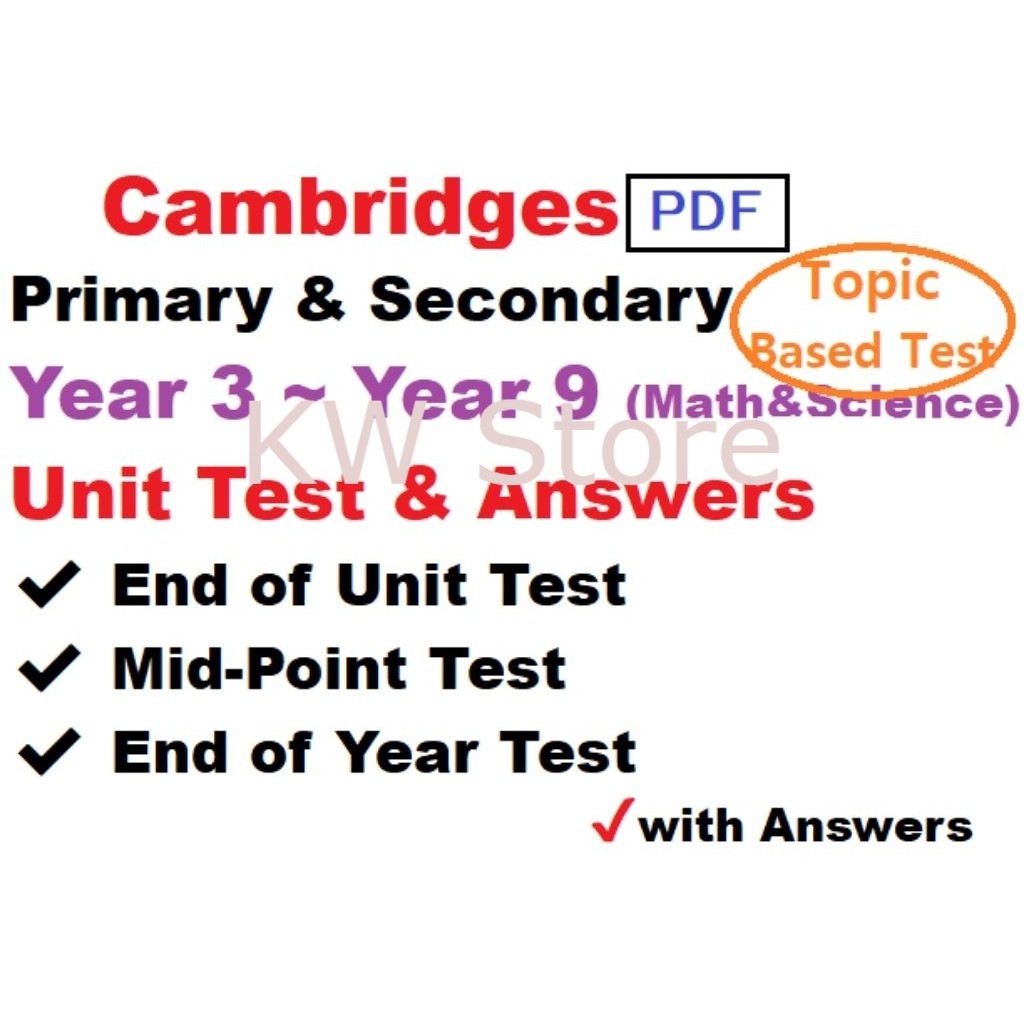 Cambridgees Checkpoint | Test By Topic | End Unit Test | Mid Point Test ...