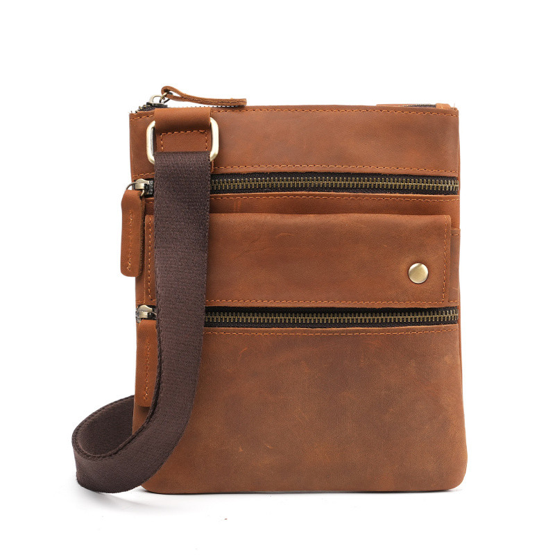 Genuine Genuine Leather Men's Messenger Bag Fashion Retro Large ...